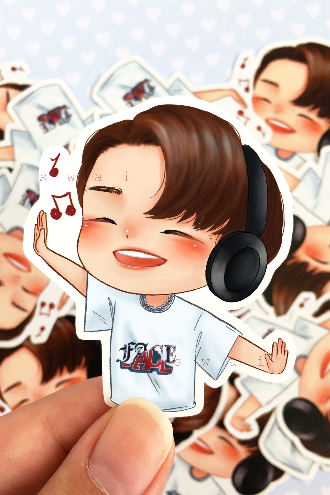 Ateez Mingi Cute Chibi Kpop Sticker Illusion Version | Etsy