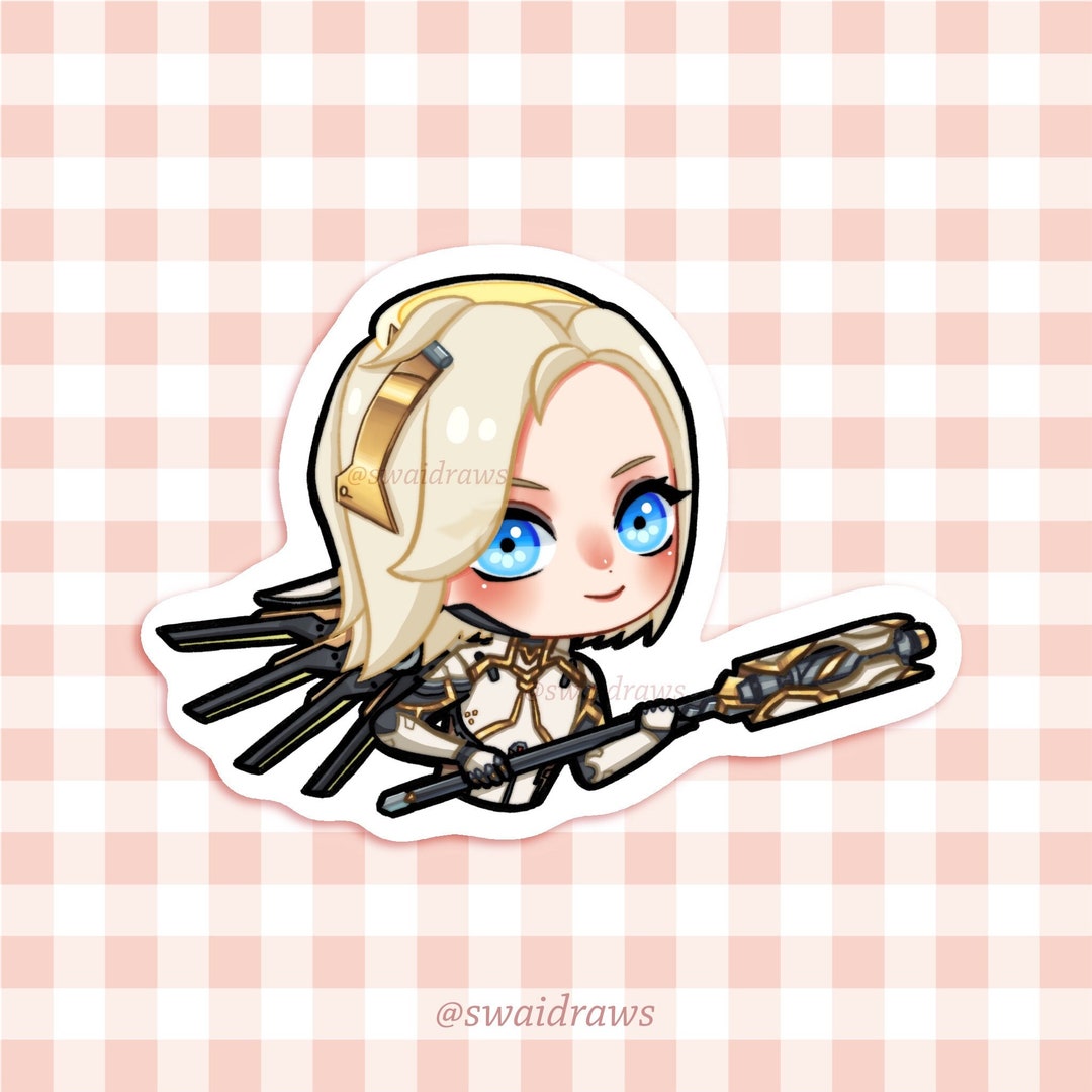 Mercy Chibi Matte Vinyl Sticker | Overwatch 2 - Etsy