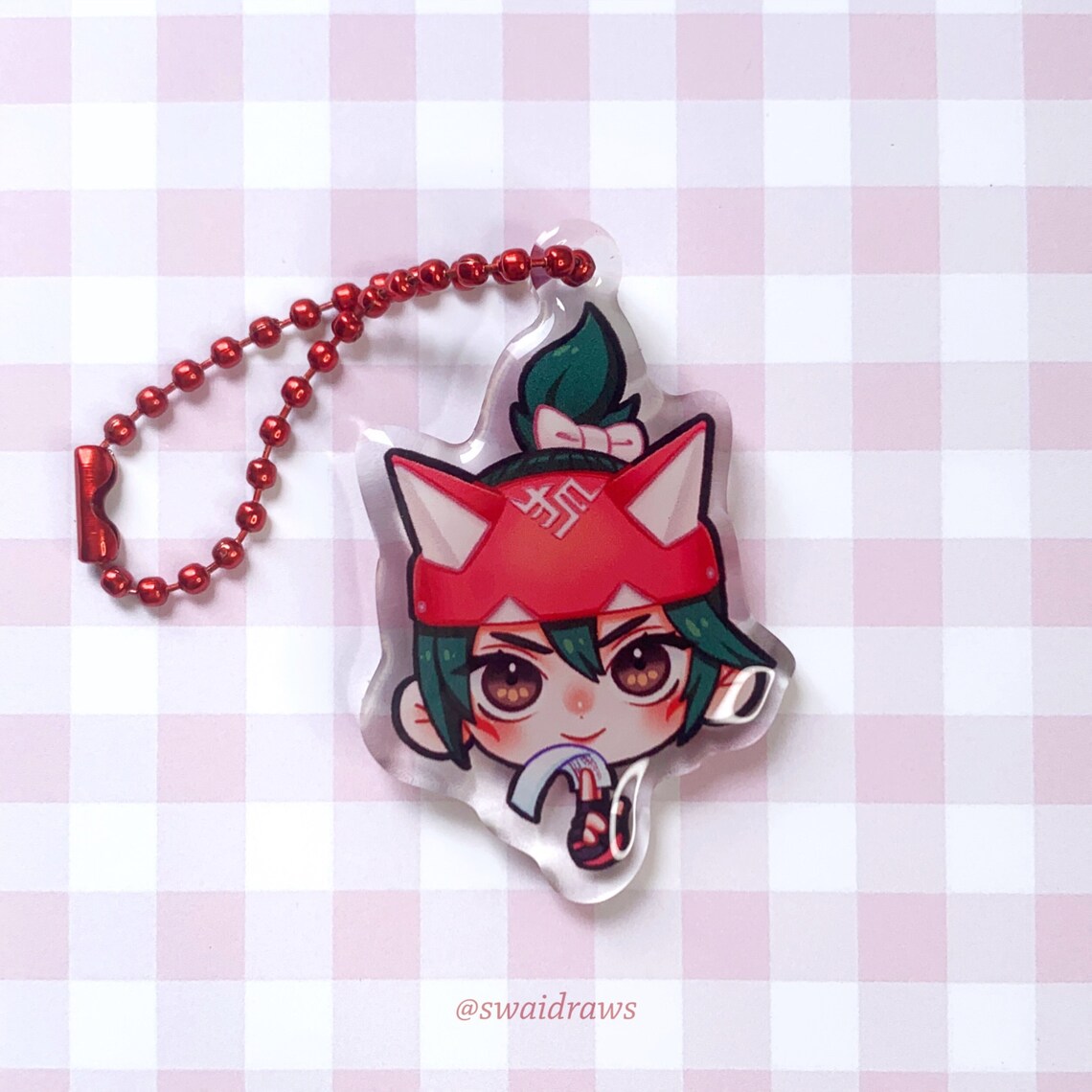 Kiriko Chibi Acrylic Keychain Double Sided Printing One Side Epoxy ...