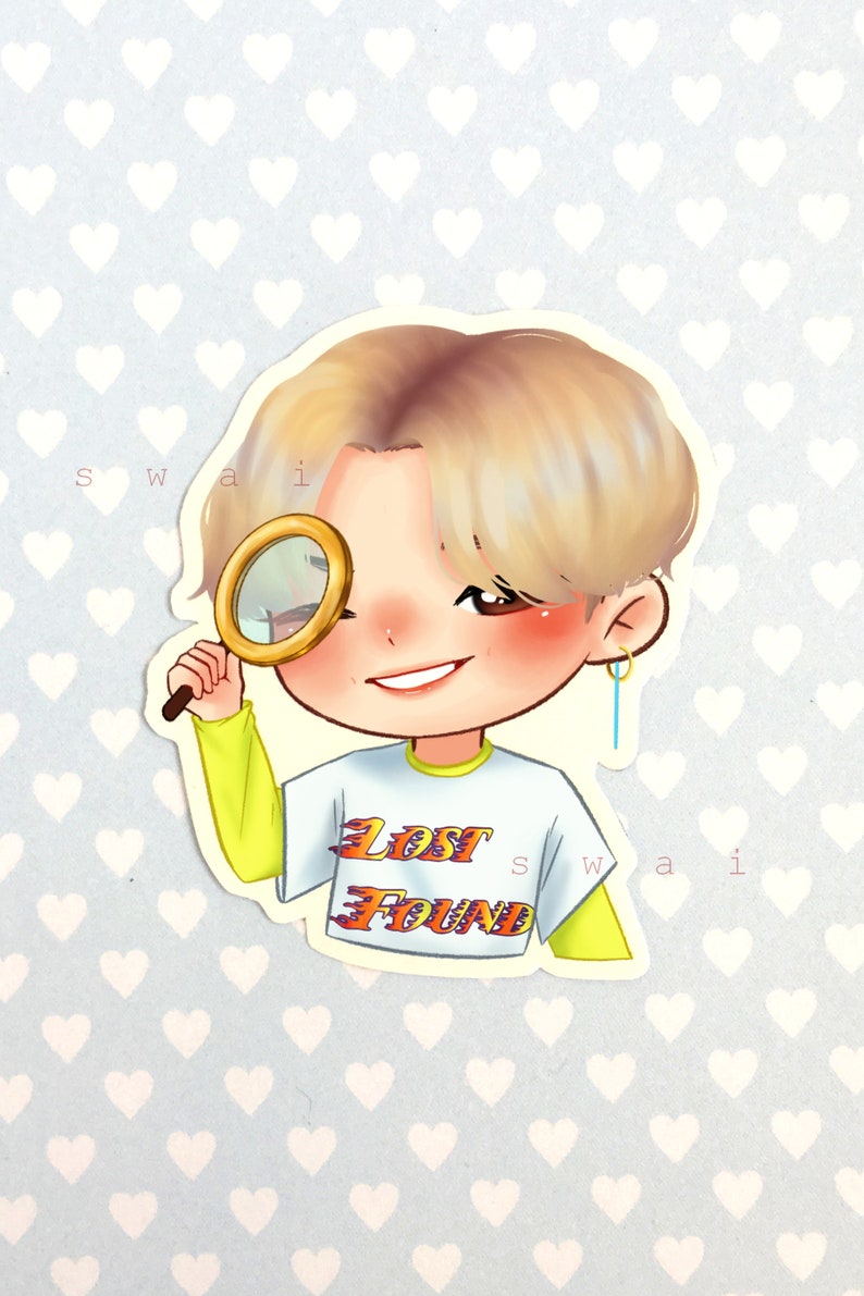 Ateez San Lindo Chibi Kpop Pegatina Ilusión Versión | Etsy