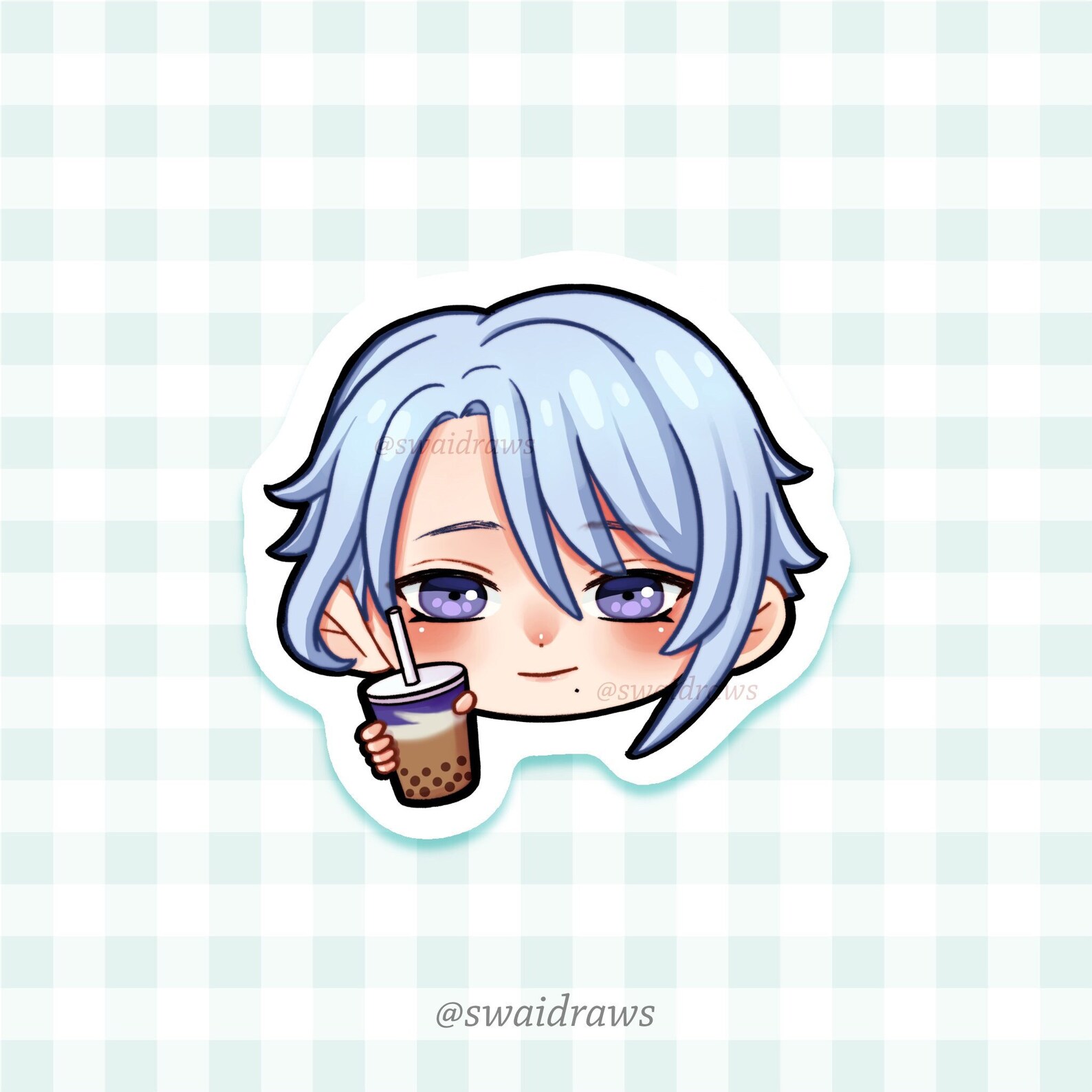 Ayato Chibi Matte Vinyl Sticker Genshin Impact - Etsy