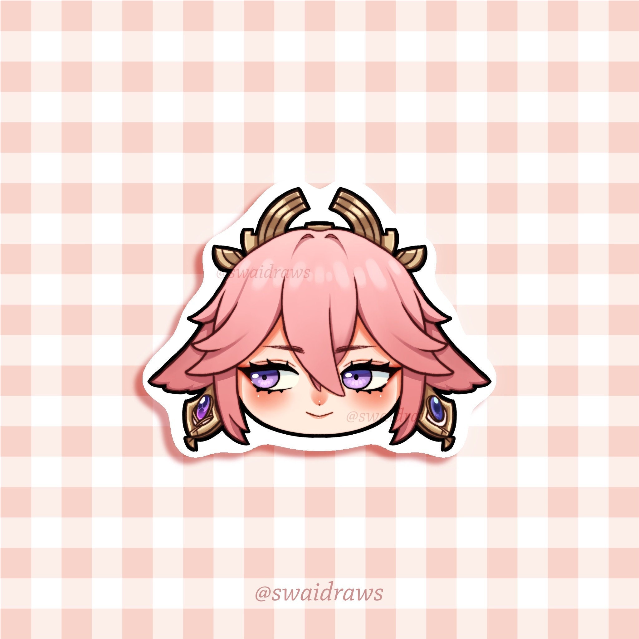 Yae Miko Chibi Matte Vinyl Sticker Genshin Impact - Etsy