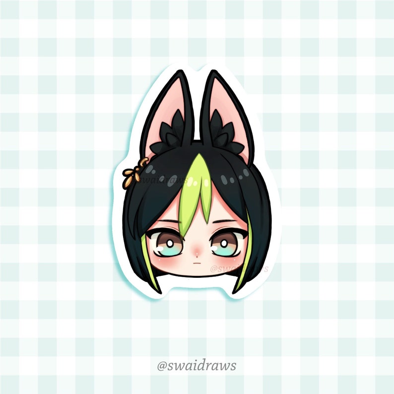 Tighnari Chibi Matte Vinyl Sticker Genshin Impact - Etsy