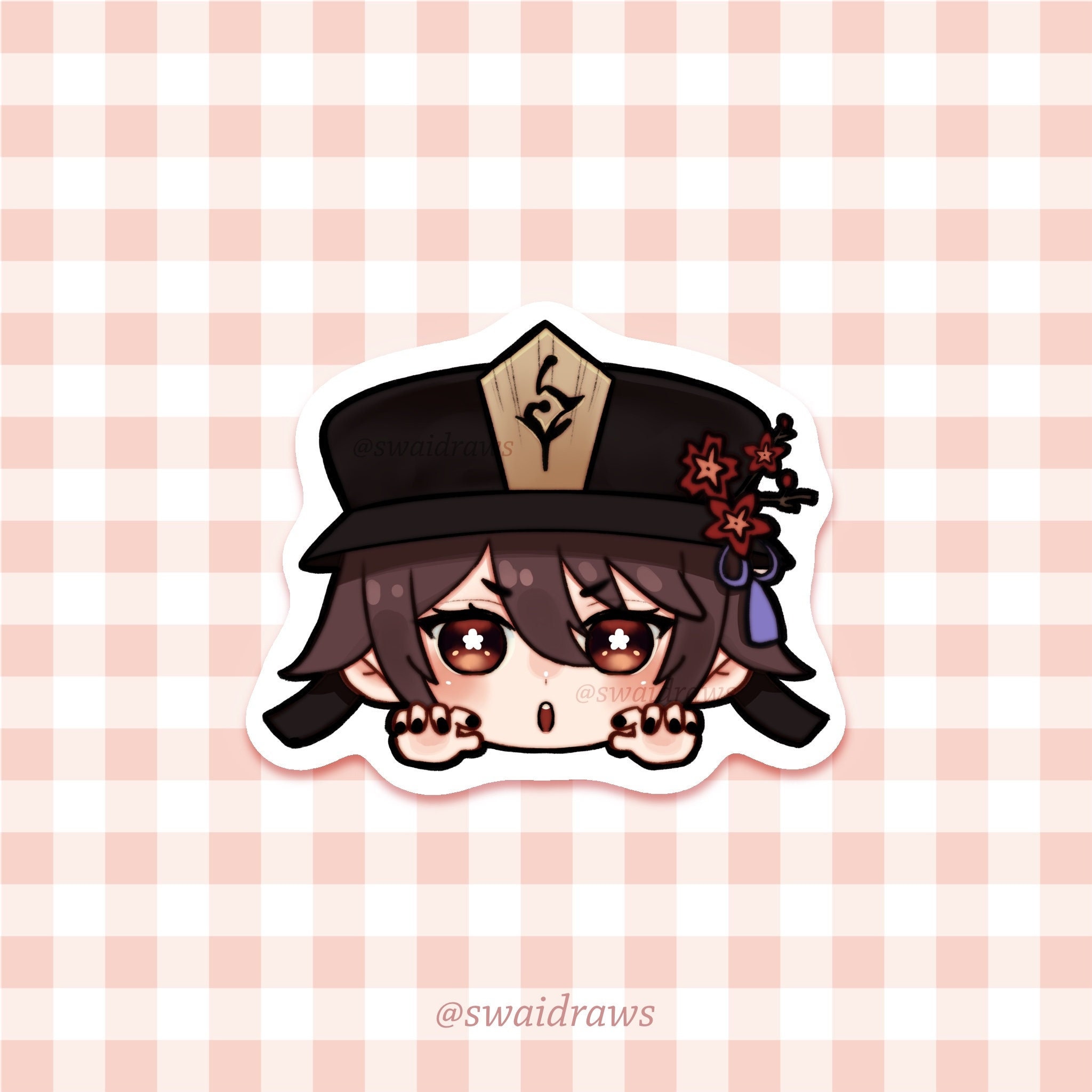 Hu Tao Chibi Matte Vinyl Sticker Genshin Impact - Etsy Hong Kong