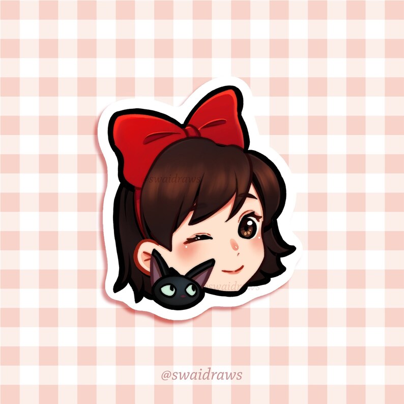 Kiki and Jiji Chibi Matte Vinyl Sticker Kiki's Delivery - Etsy