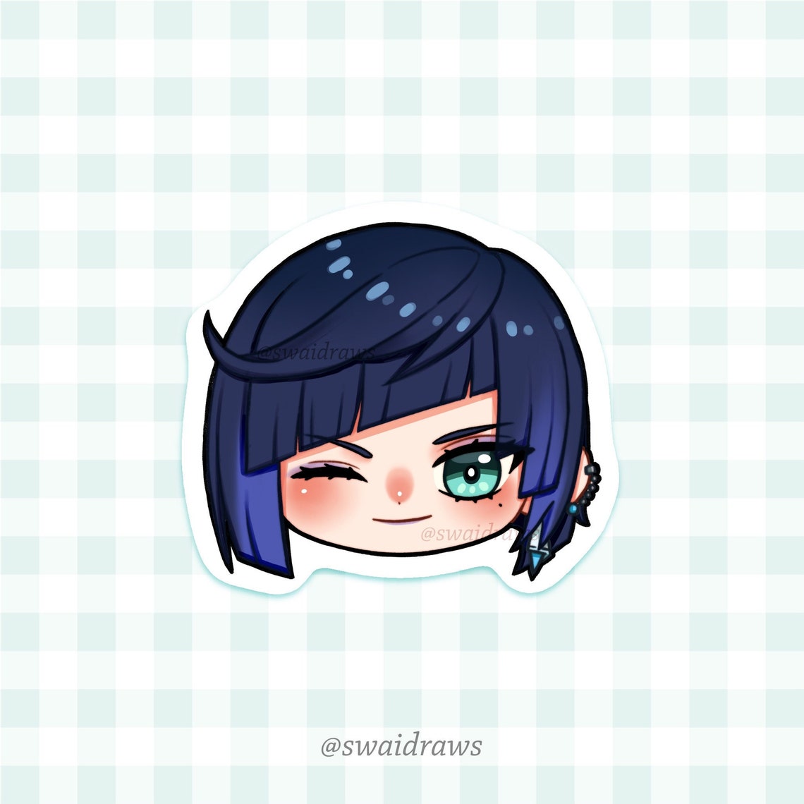 Yelan Chibi Matte Vinyl Sticker Genshin Impact - Etsy