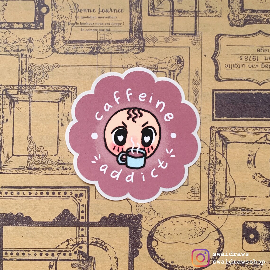 Caffeine Addict Vinyl Sticker Laptop Sticker - Etsy