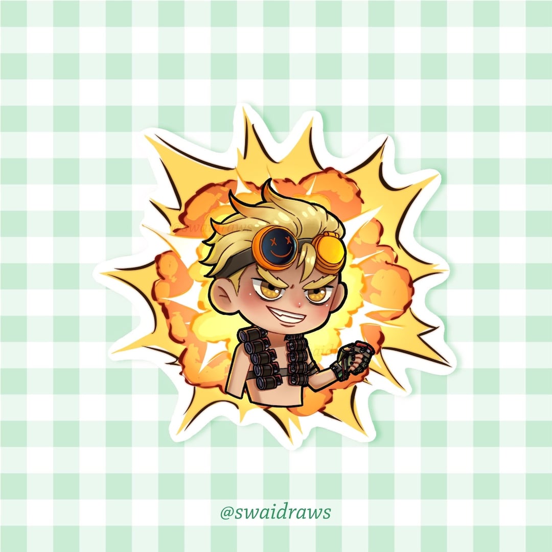 Junkrat Chibi Matte Vinyl Sticker | Overwatch 2 - Etsy