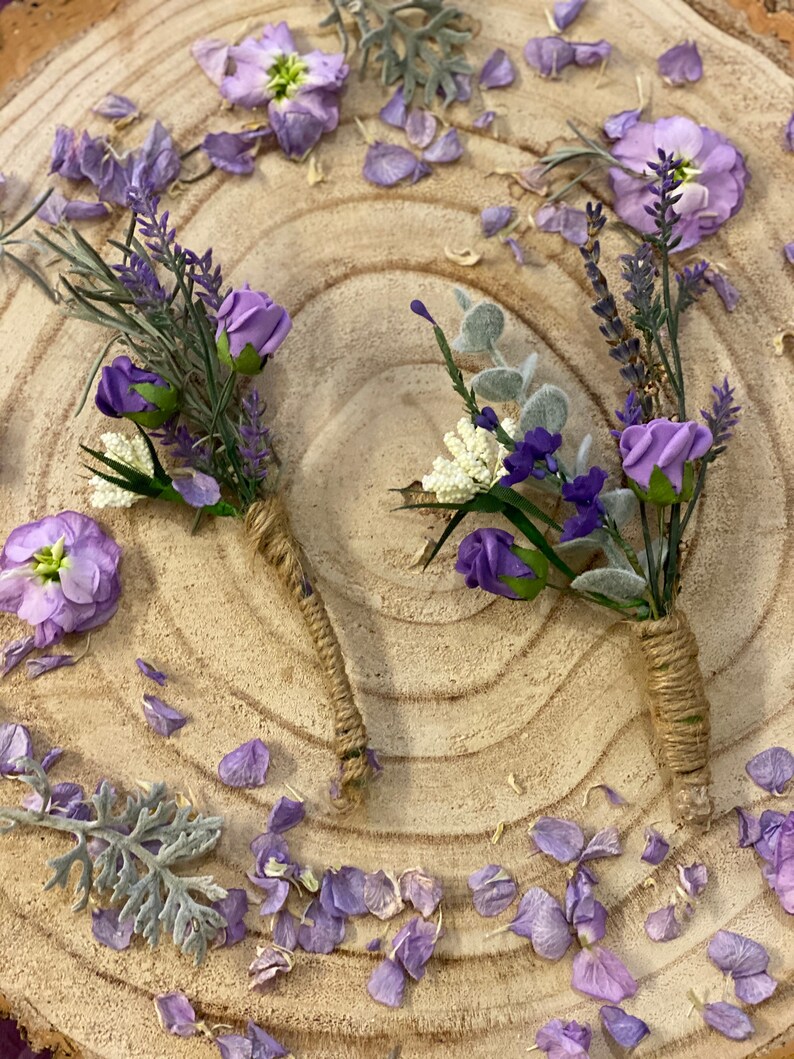 An Elegant Rustic Artificial Buttonhole/buttonnieres in Shades - Etsy