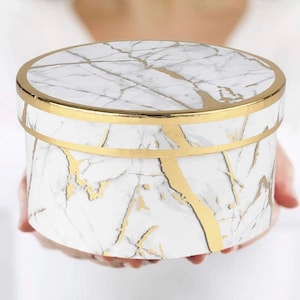 A Stunning Set of 4 Gold Marble Effect Boxes | Set of 4| Suitable for ...