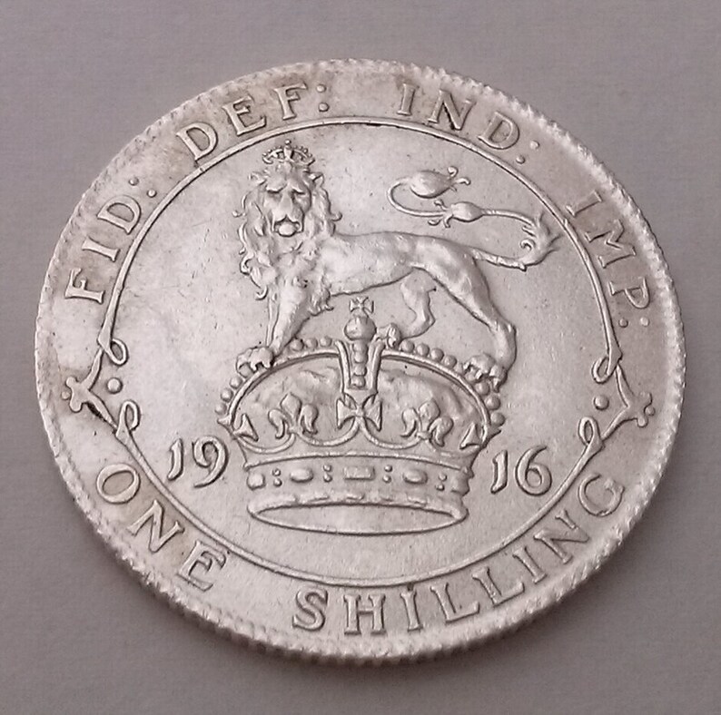 1916 Shilling Silver Coin George V A/uncirculated Condition - Etsy