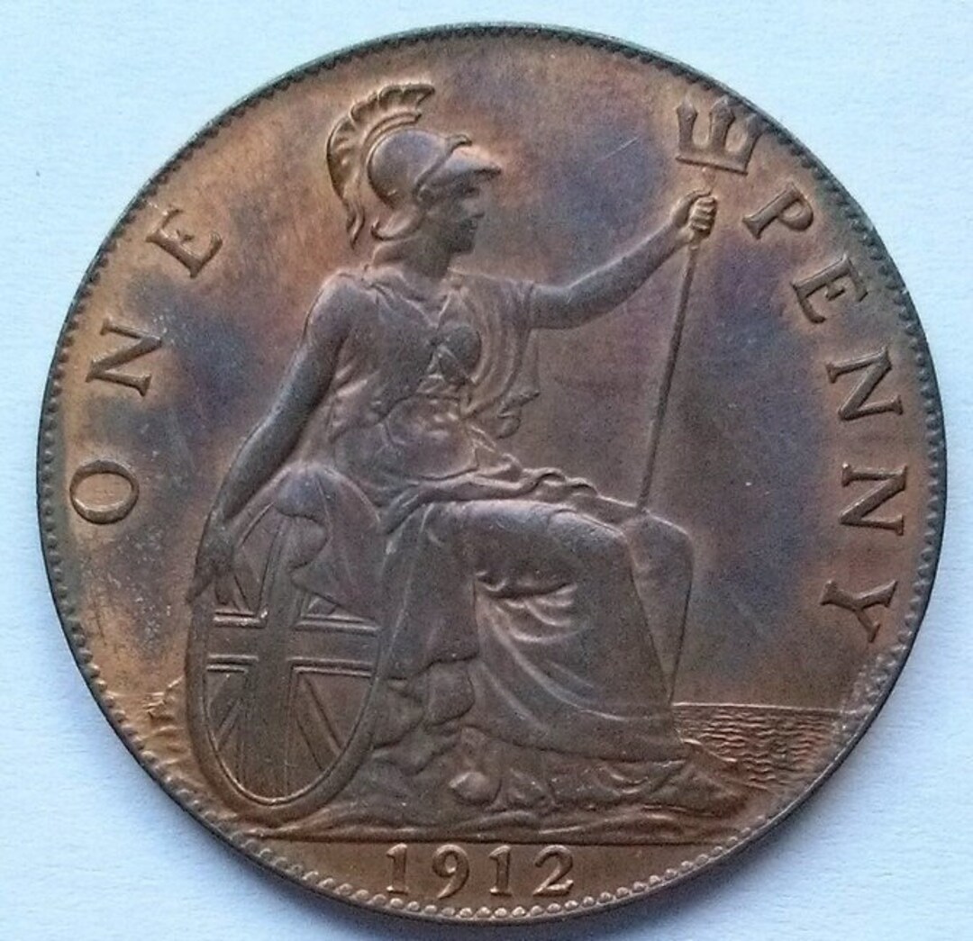 1912 One Penny Coin George V Uncirculated Condition - Etsy