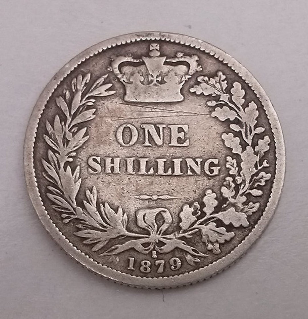 1879 Shilling Coin Die 1 Queen Victoria Silver Fine Condition Scarce ...