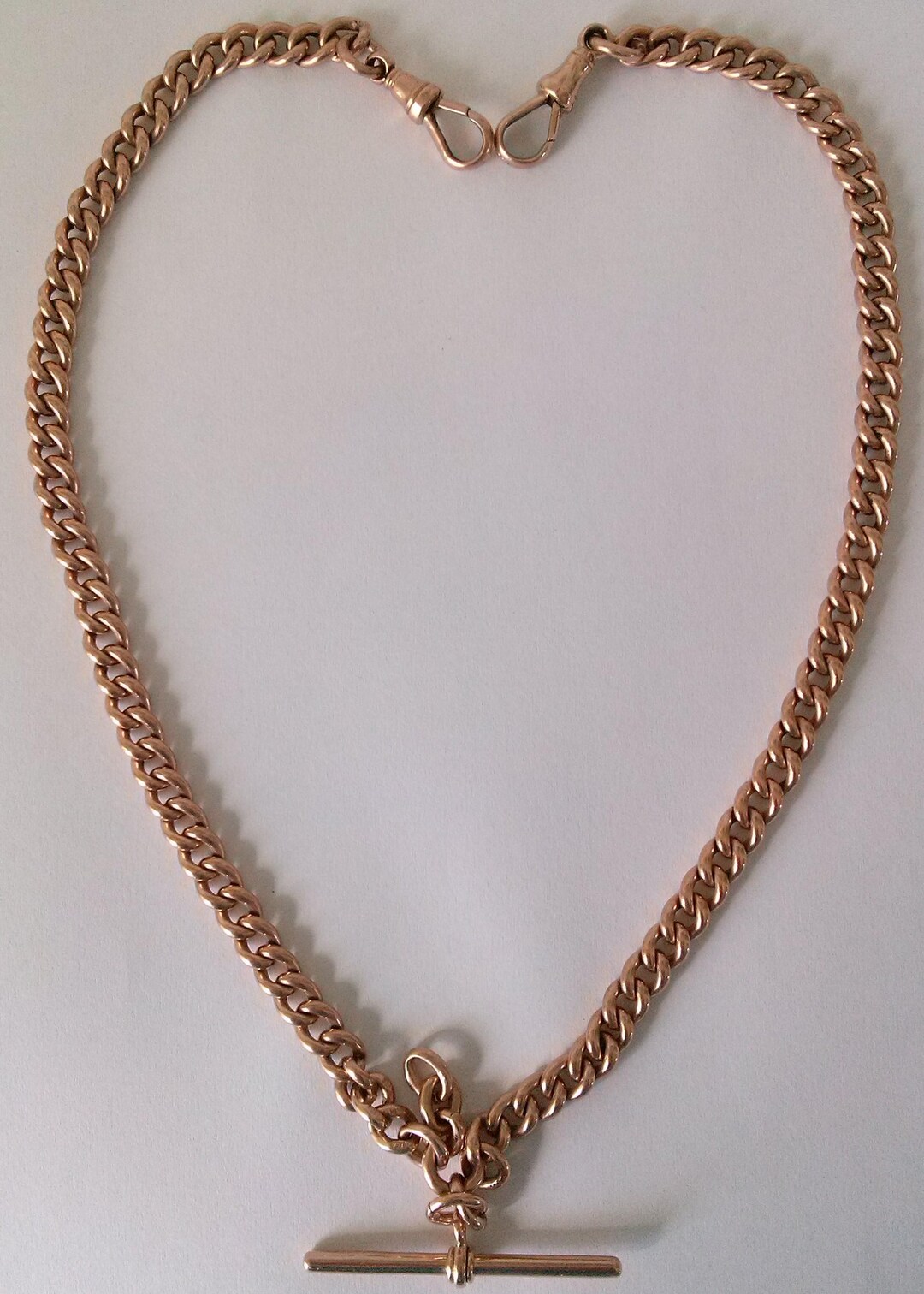 Rose Gold Watch Chain and T-bar Length 42cm 46.3g Hallmarked 9ct on ...