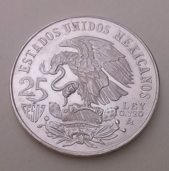 Silver Mexico 25 Pesos Uncirculated Coin Collectibles Coins & Money ...
