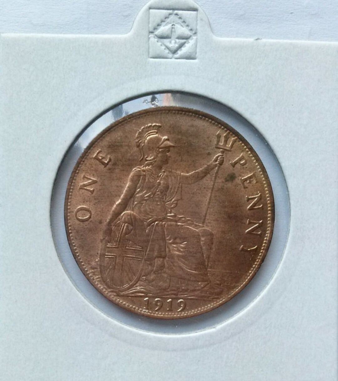 1919 One Penny Coin George V Uncirculated Condition - Etsy