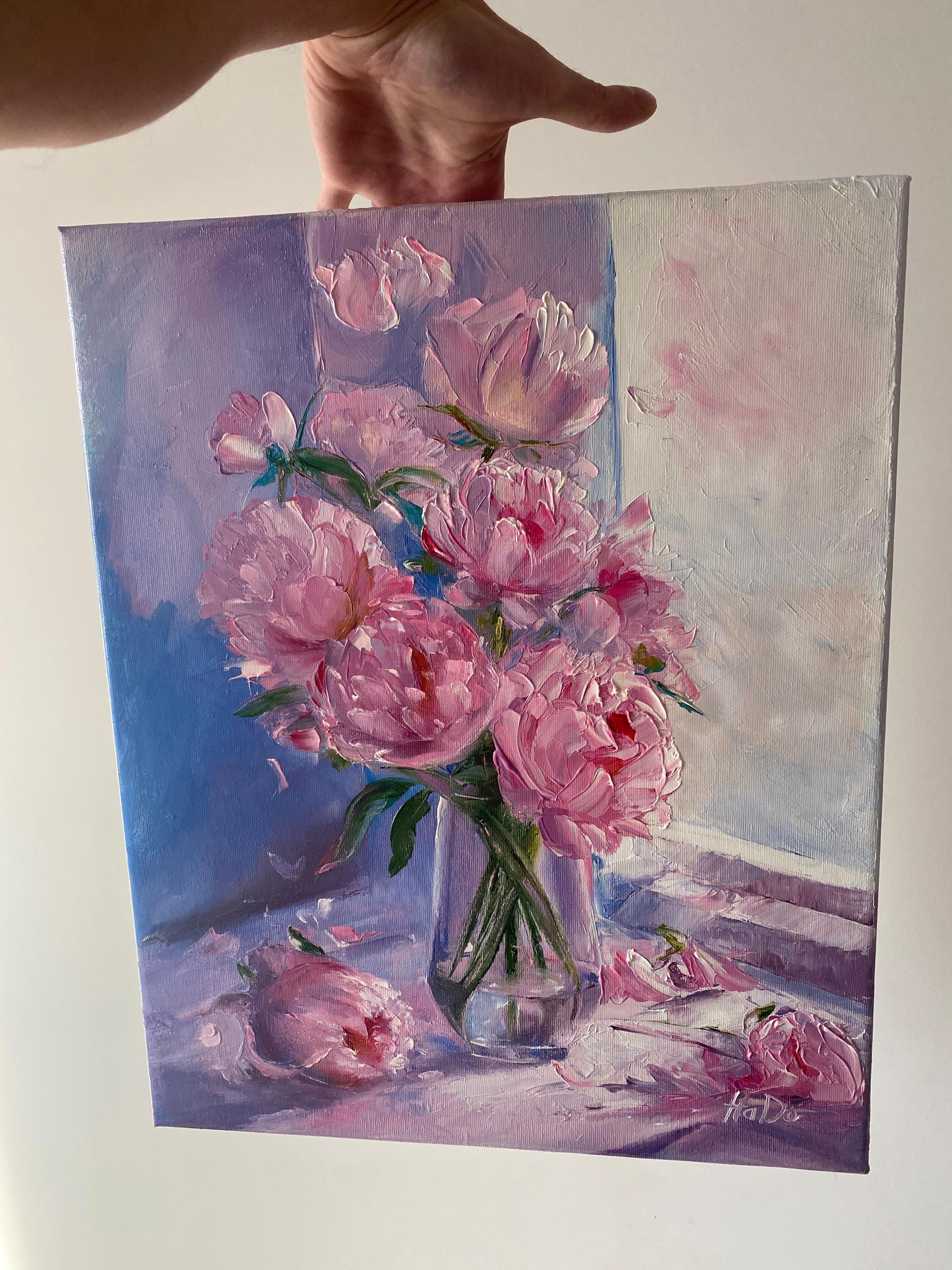 Painting of Peonies Painting of Flowers Oil Painting on Canvas - Etsy