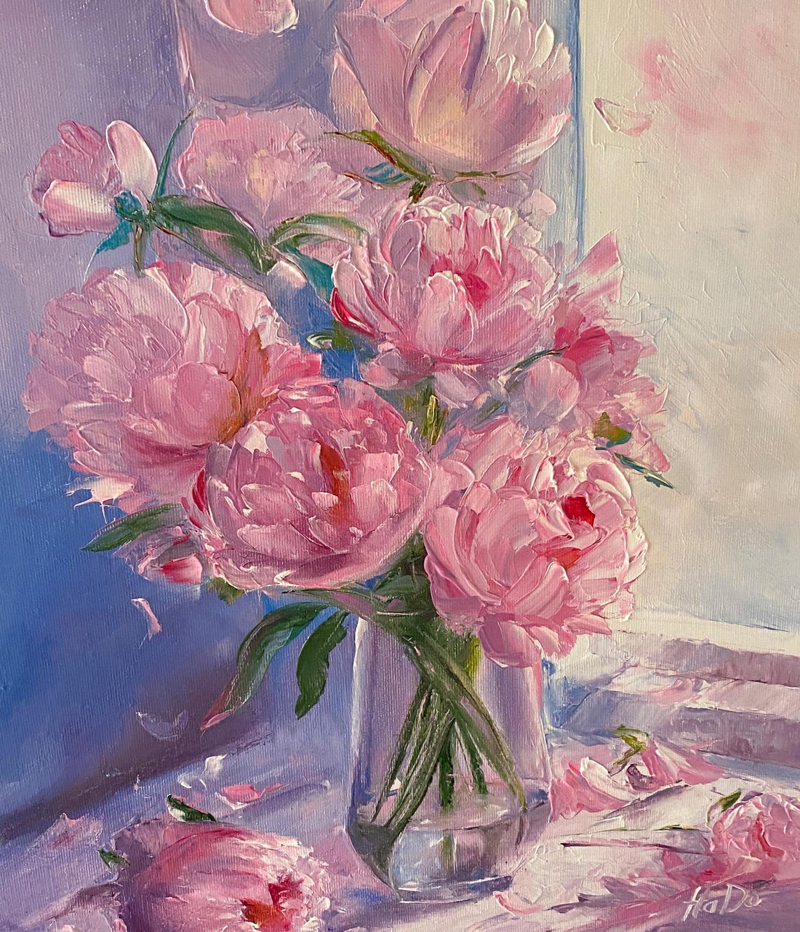 Painting of Peonies Painting of Flowers Oil Painting on Canvas - Etsy