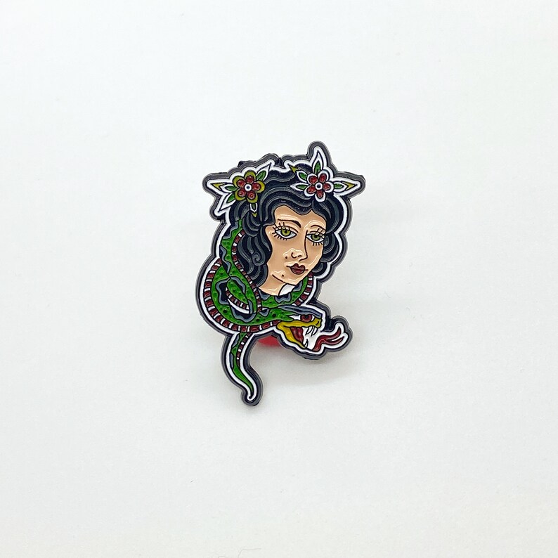 Signature Tattoo Series Kirk Fagan Snake Lady Enamel Pin - Etsy