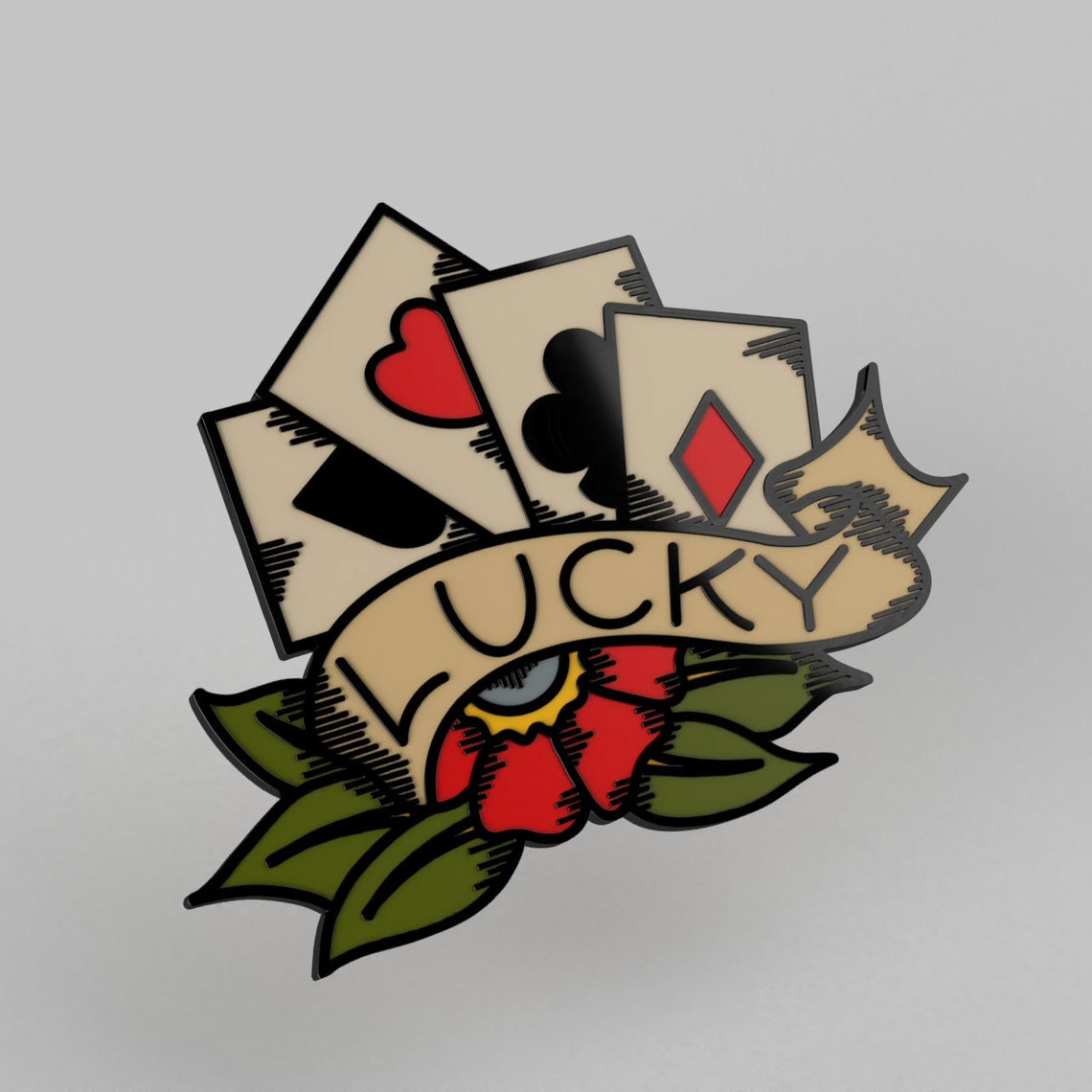 Sailor Jerry Lucky Hand Hard Enamel Pin Tattoo American - Etsy