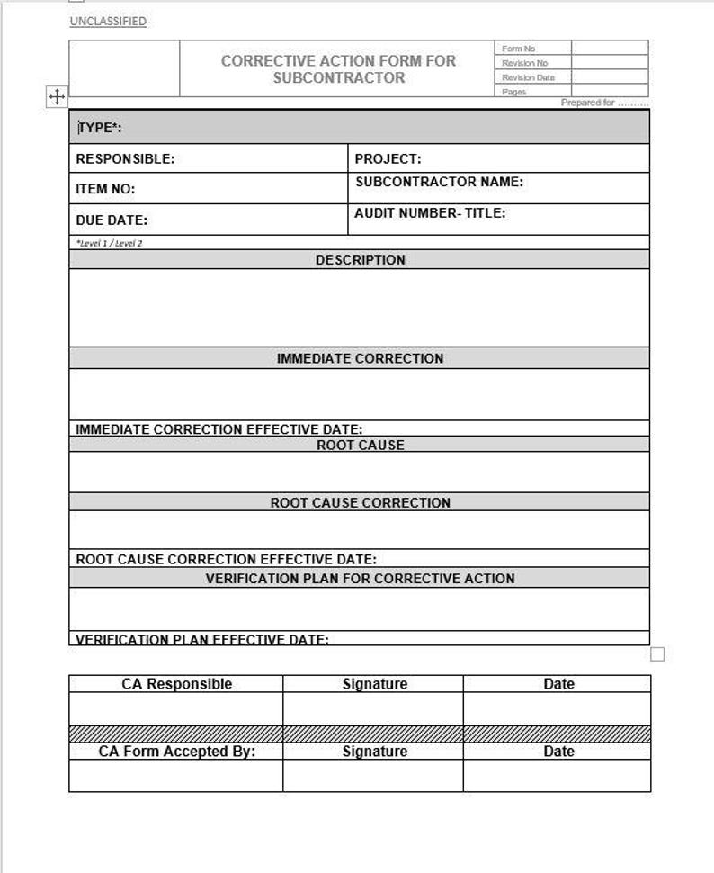 CORRECTIVE ACTION FORM - Etsy