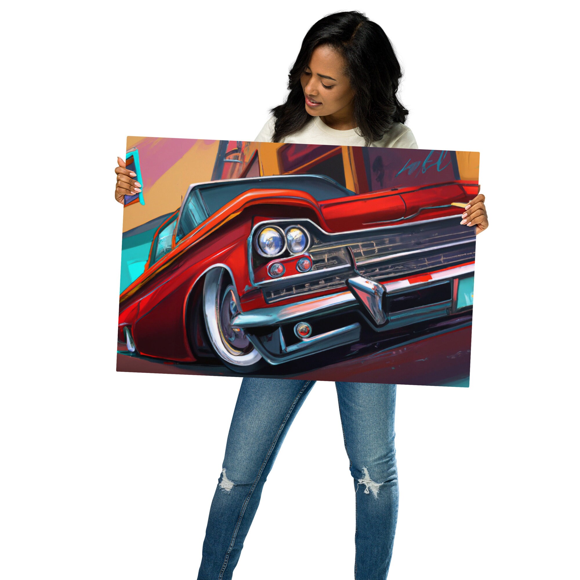Red Lowrider Metal Print - Etsy
