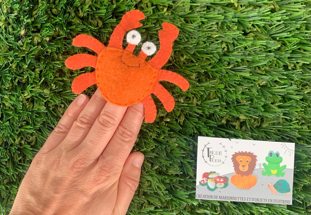 FAB the Crab - Finger Puppet - Etsy