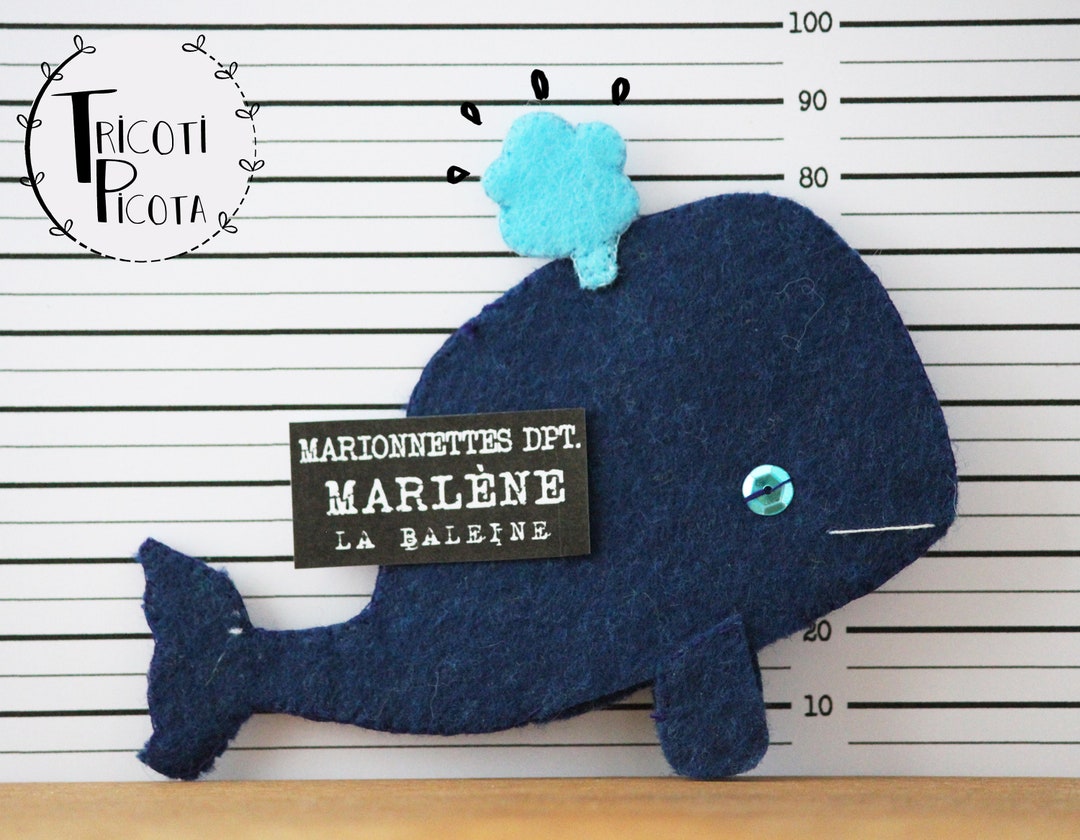 MARLÈNE the Whale Finger Puppet - Etsy