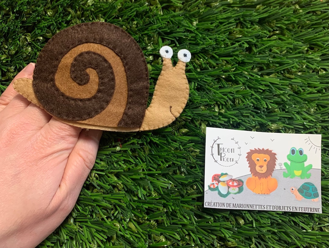 BRUNO the Snail - Finger Puppet - Etsy