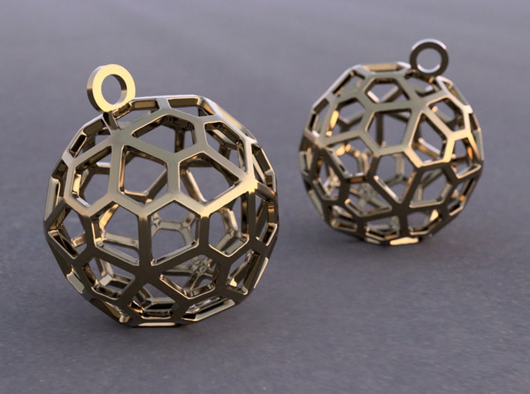 Pentagonal Hexecontahedron Earrings Unique Mathematical Design, Catalan Polyhedron, Geek Chic ...