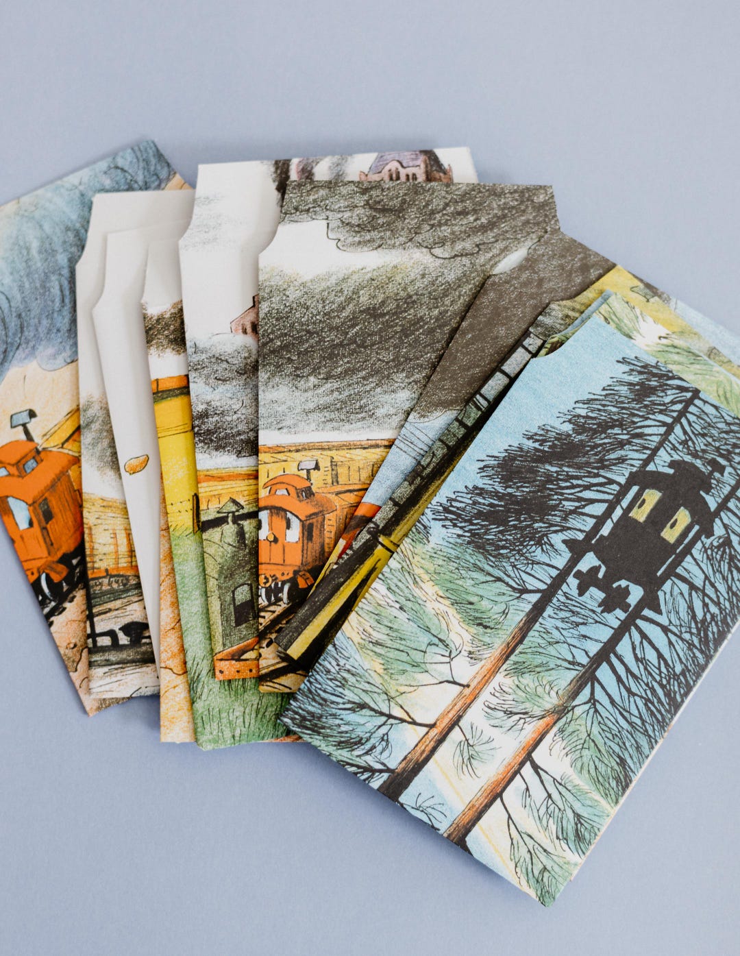 Vintage Train Storybook Envelopes | Upcycled Railway Art, Set of 12 - Etsy