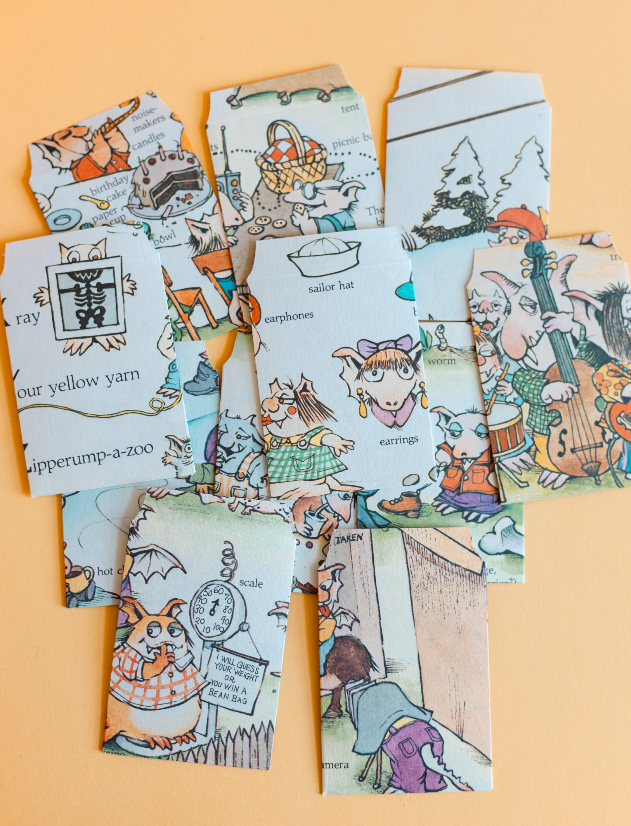 Whimsical Monster Storybook Envelopes | Upcycled Learning-themed Paper ...