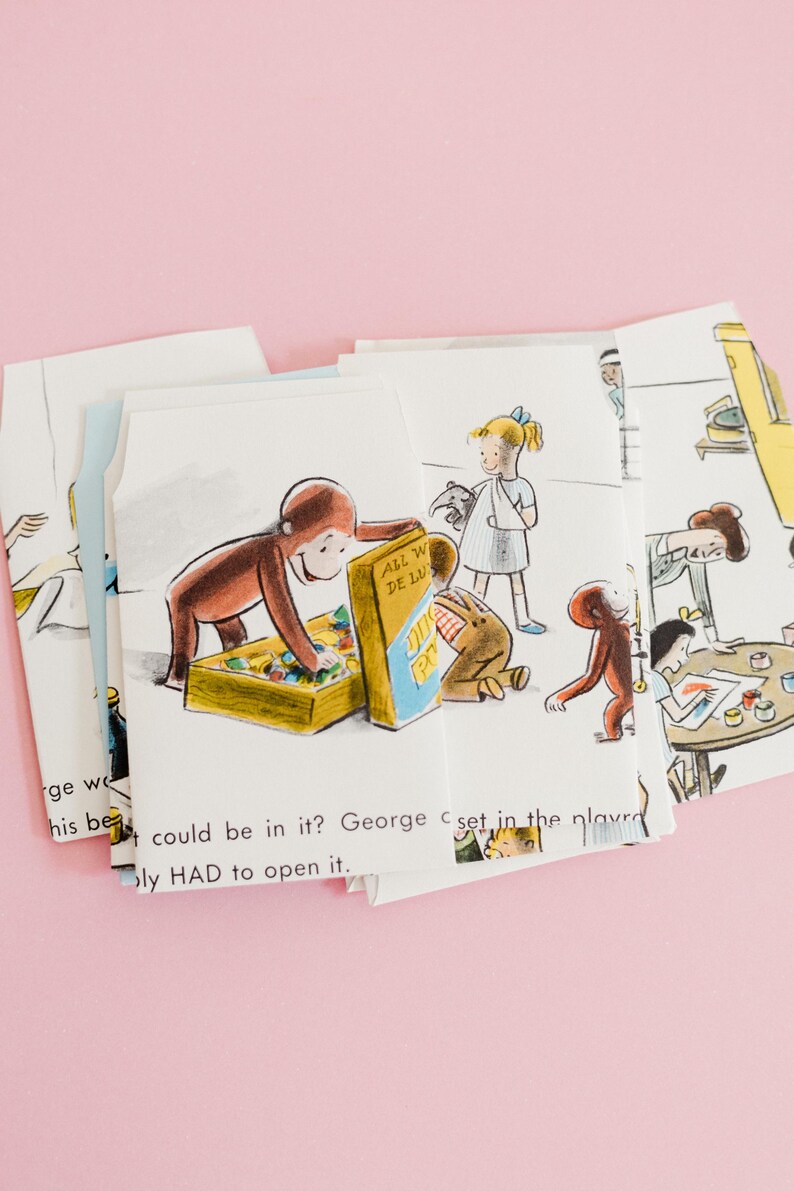 Vintage Monkey Storybook Envelopes | Set of 10 Upcycled Book Page ...
