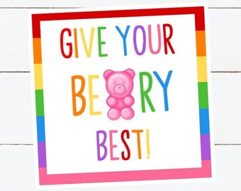 Printed, Cut & Shipped Volleyball Give It Your Beary Best Good Luck ...