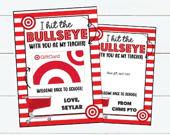 TEACHER APPRECIATION TAG & Mini Cookie Card || I Hit the Bullseye With ...