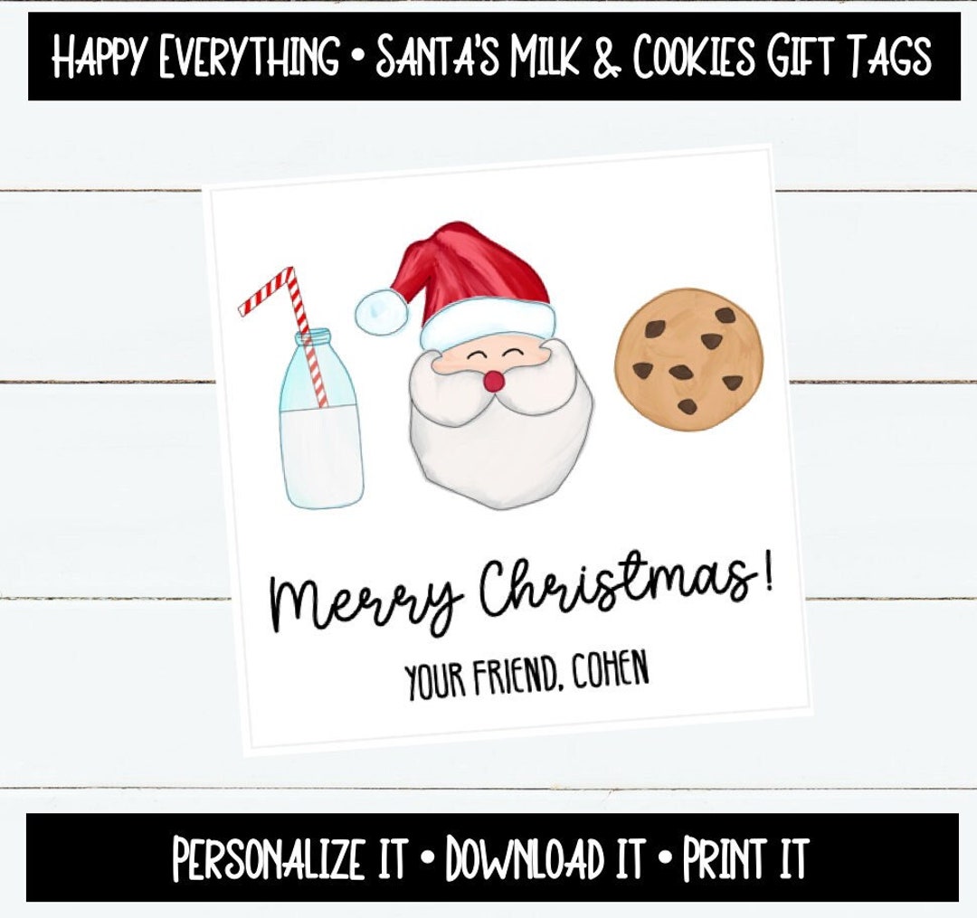 Santa's Milk & Cookies Christmas Tags - Etsy