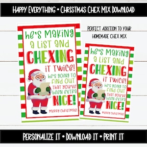Chexing It Twice Christmas Treat Tags - Etsy