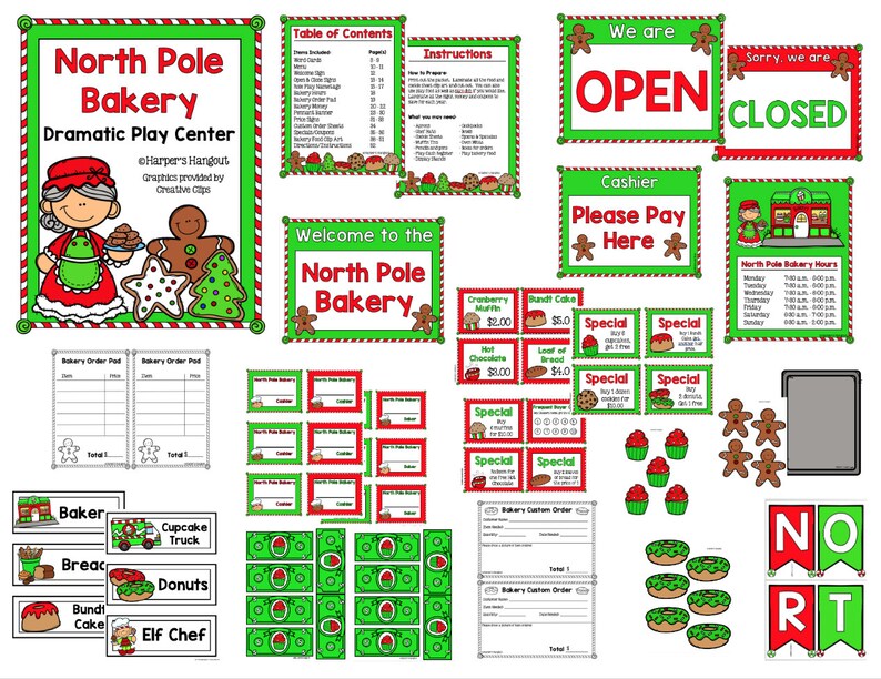 North Pole Bakery Dramatic Play Center - Etsy