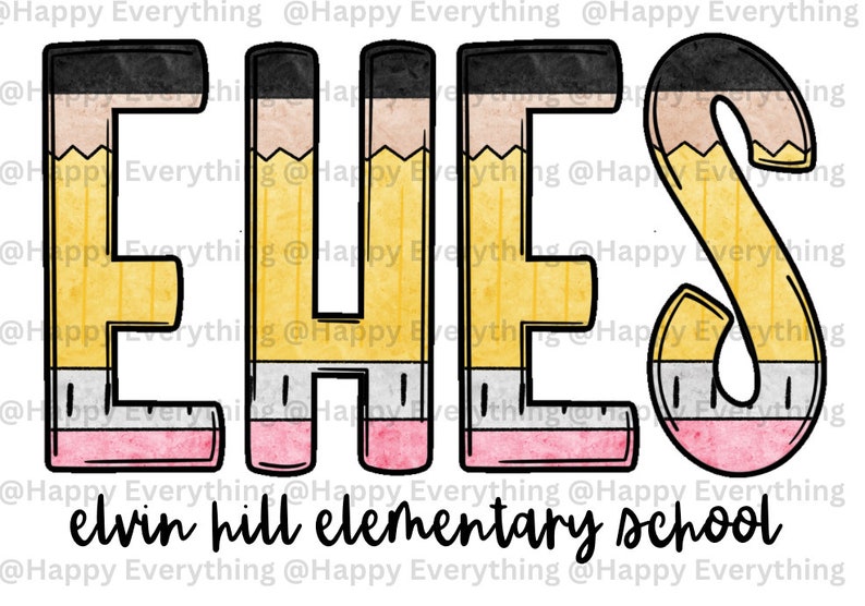 Custom Pencil School Letters, School Spirit PNG File, Digital Download ...