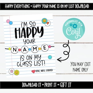 Glad Your Name is on My Class List - Etsy