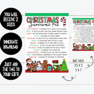 Christmas Survival Kit Printable, Digital Download - Etsy