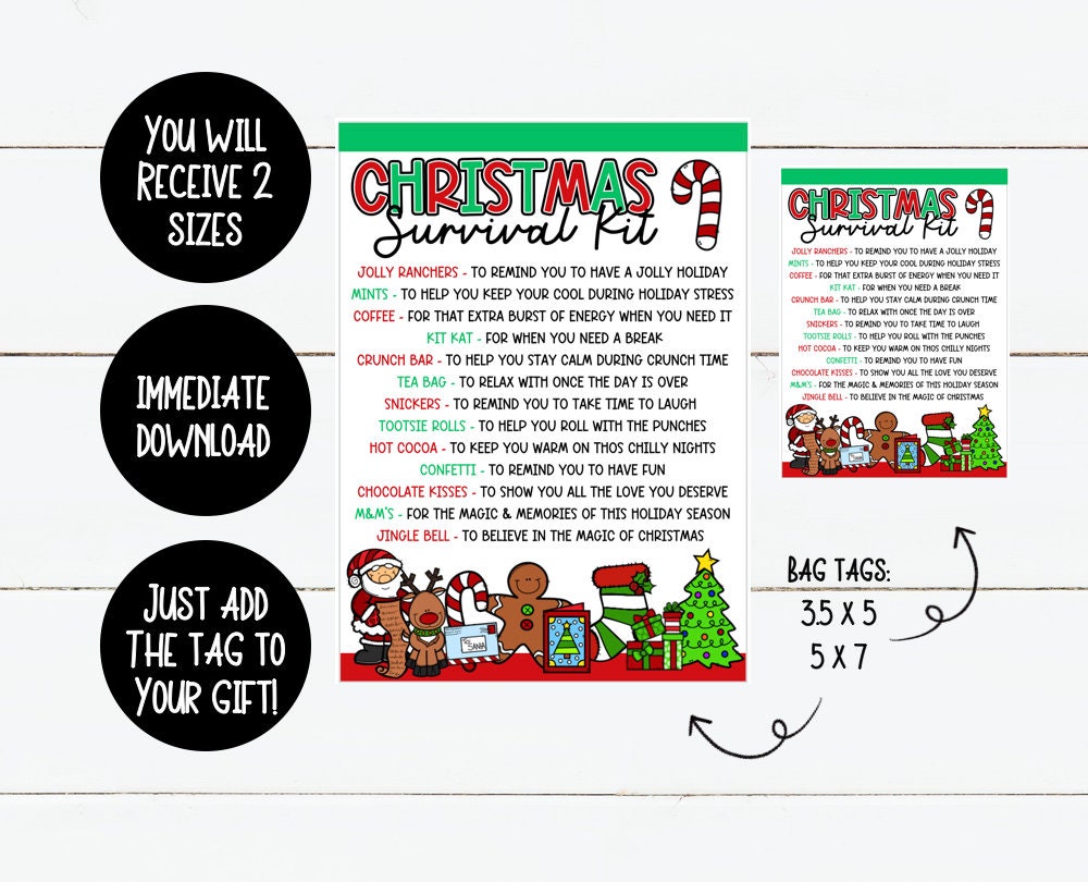Christmas Survival Kit Printable, Digital Download - Etsy