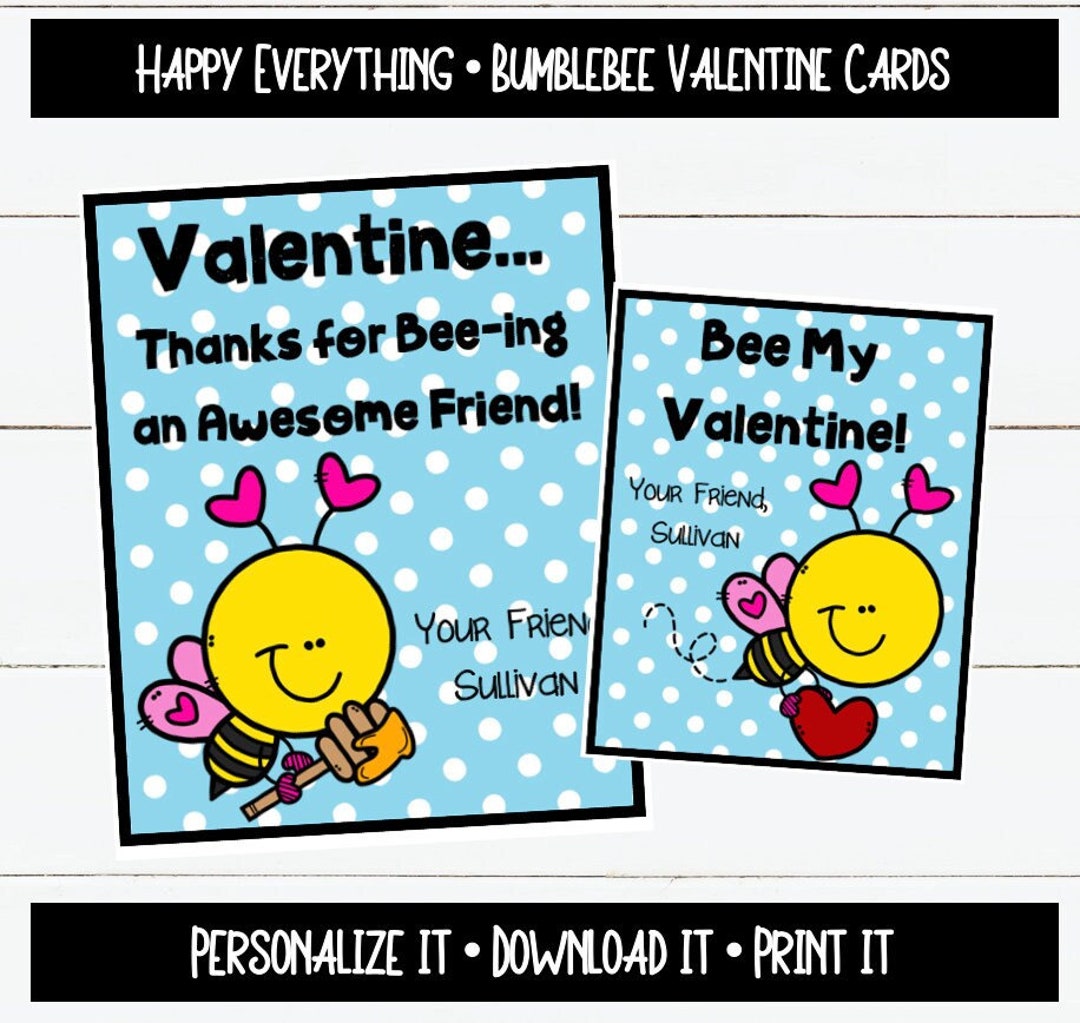 Bumblebee Valentine Cards - Etsy
