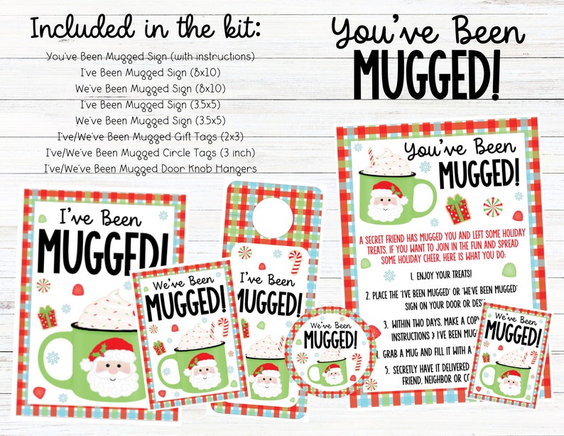 You've Been Mugged Printable Kit, Instant Digital Download - Etsy
