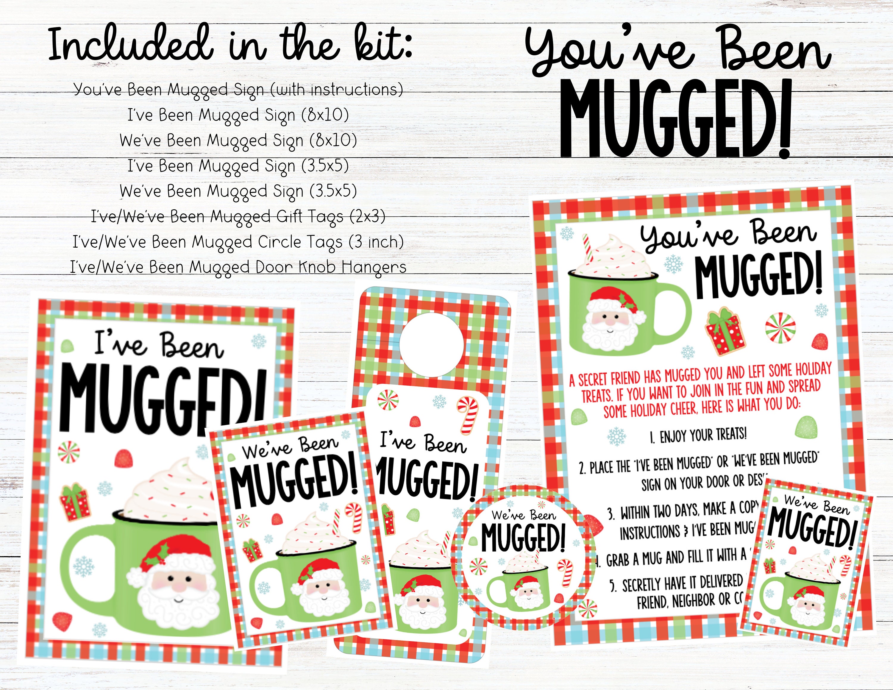 You've Been Mugged Printable Kit, Instant Digital Download - Etsy