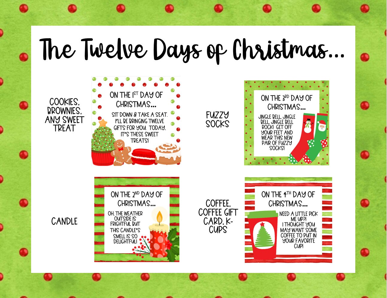12 Days of Christmas Gift Tags - Etsy