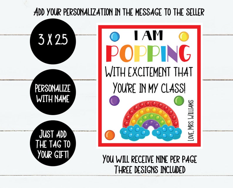 Popping With Excitement Back to School Tags - Etsy