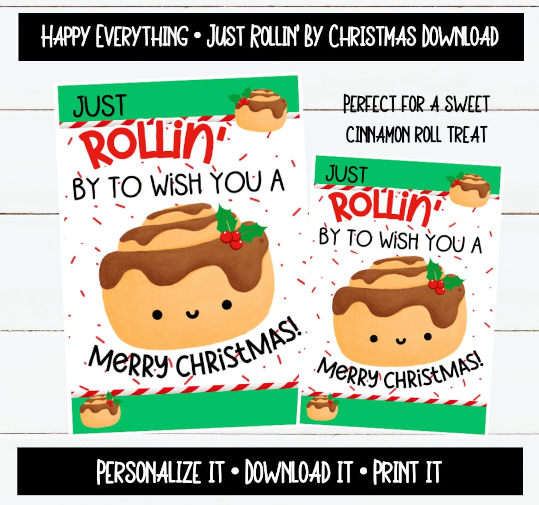 Just Rollin' by Cinnamon Roll Tag Printable, Instant Digital Download ...