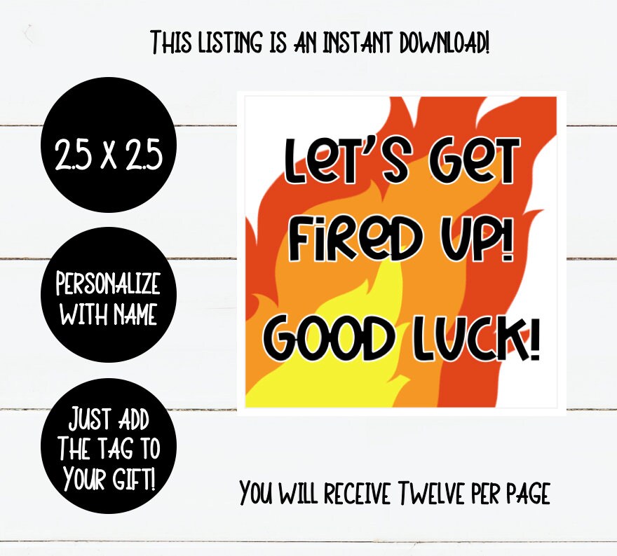 Let's Get Fired up Tags - Etsy