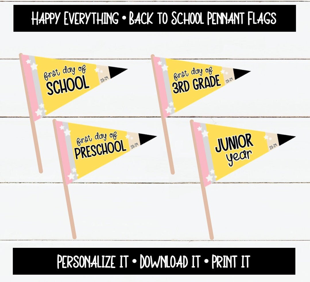 Printable Back to School Pencil Flags, Digital Download - Etsy